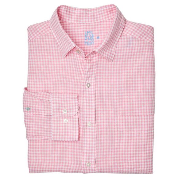 J. McLaughlin | Shirts | Jmclaughlin Mini Gingham Gramercy Linen Shirt ...